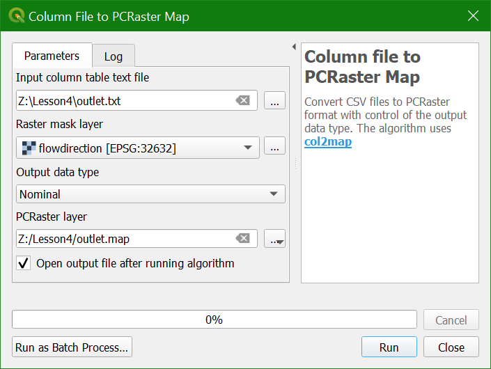 Tutorial Stream and Catchment Delineation using PCRaster in QGIS | OCWGIS