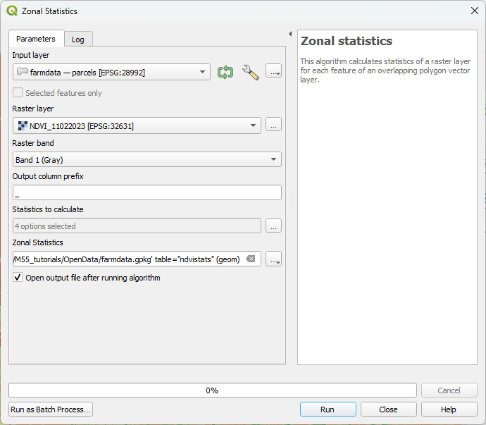 Tutorial: Zonal statistics and area computation | OCWGIS