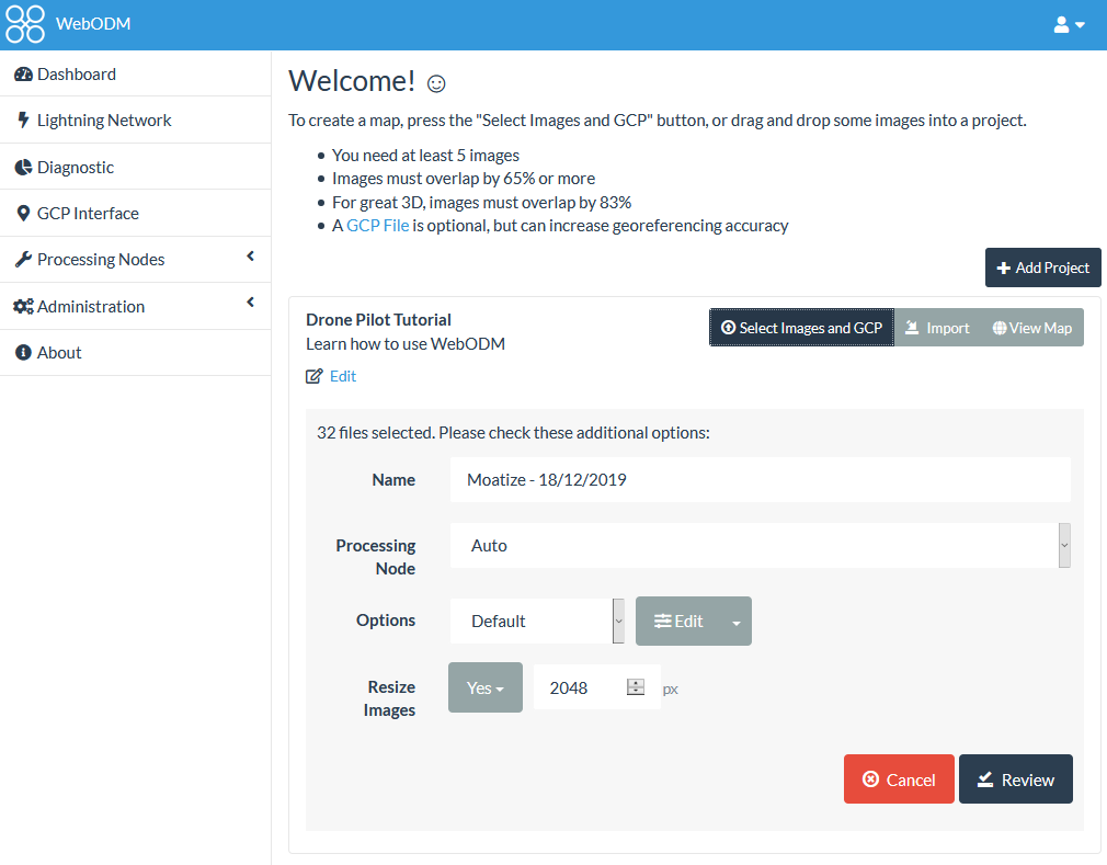 Tutorial: WebODM | OCWGIS